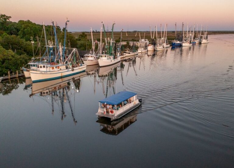 The Hidden Georgia Coastal Town with Marshlands and Shrimp Boats