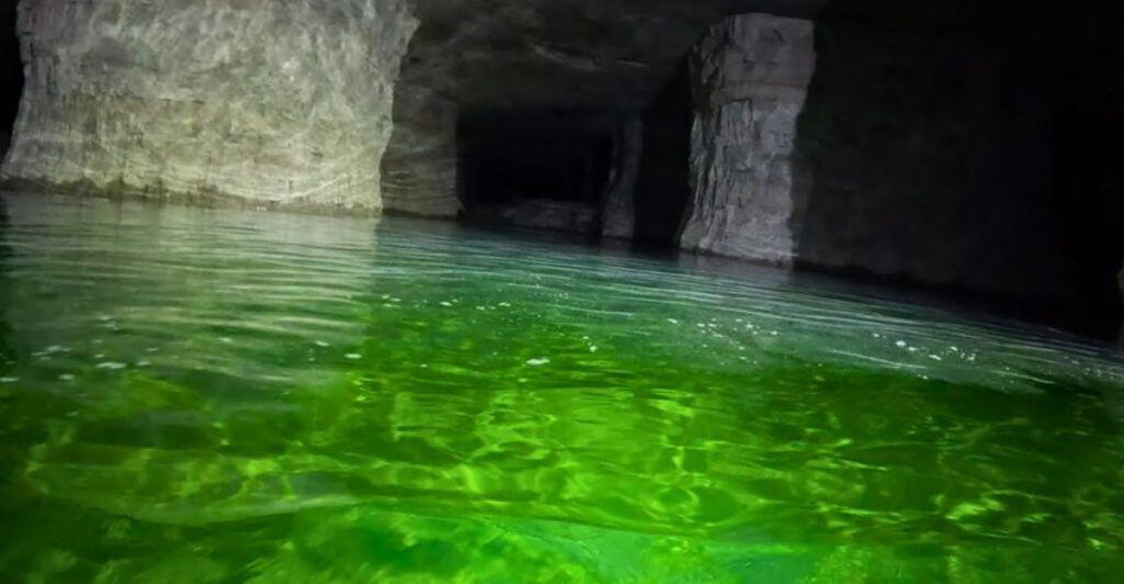 A Giant Green Lake Lies Hidden Inside This Enormous Underground Mine